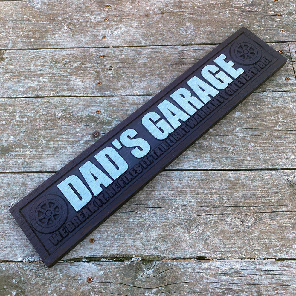 Dad's Garage Wood Sign – Sparky's Woodworks
