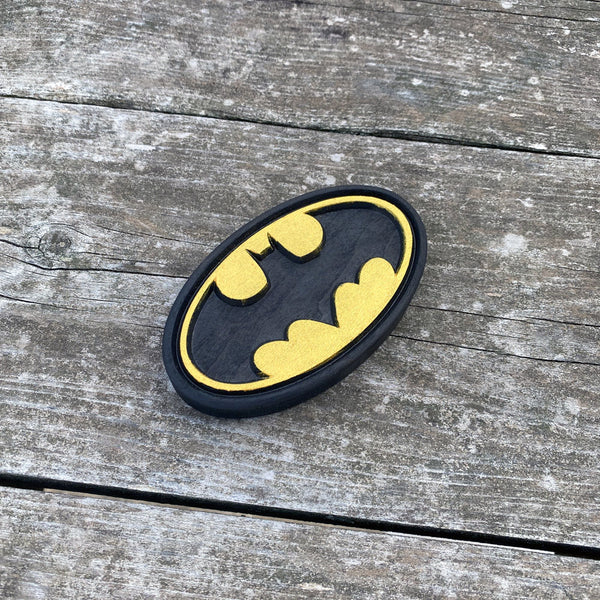 Carved Wood Batman Logo 1 - Small – Sparky's Woodworks