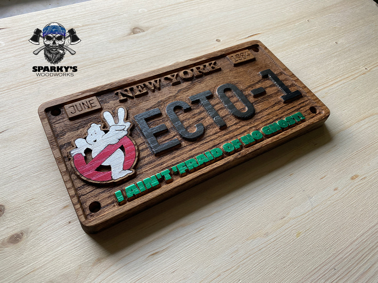 Ghostbusters Novelty License Plate – Sparky's Woodworks